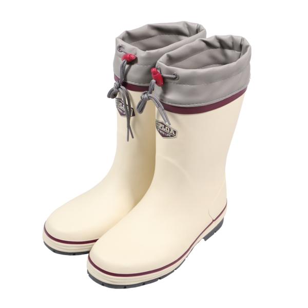 婦人長靴 履き口カバー紐付き ブーツ アイボリー (M) 22.5〜23.0cm LB-565 (作業長靴 作業ブーツ 長靴 吸汗速乾 畑 農作業 水産 防水 コーコス信岡 CO-COS)●女性用長靴のスタンダードモデル。●裏地には水分を吸...