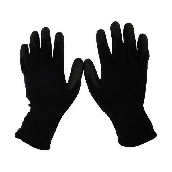 PUロック プラス 手袋 10P ブラック L N-3089 コーコス信岡 [作業服 作業着 ワーク]●手袋の凹凸編みでスベリ止め効果抜群。●最も磨耗しやすい指先、手のひらを強化●農作業・エレクトロニクス産業・ガーデニング・製品検査・果樹収...