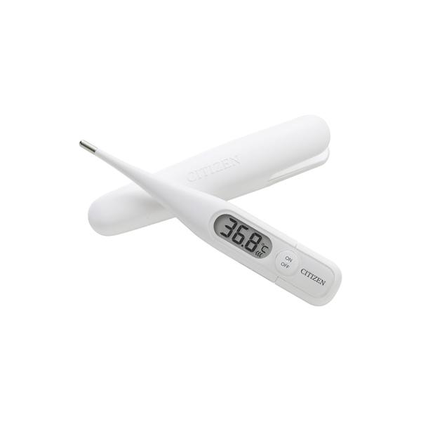 電子体温計 手軽にすばやく測れる予測式 CTE501-E (体温測定 脇 腋下 体調管理 発熱 シチズン)●予測検温：約60秒の予測検温終了時にブザーがピピピピと3回鳴り、予測検温値を表示します。予測値を表示している場合には、予測マーク「&...