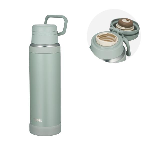 真空断熱ケータイマグ 1L アッシュグリーン JOY-1000 ASG (水筒 マグボトル 食洗機 キャリーループ サーモス)●新構造飲み口の大容量ケータイマグ！●持ち運びやすいキャリーループ付き！●フルイドテック構造：飲み物がスムーズに流...