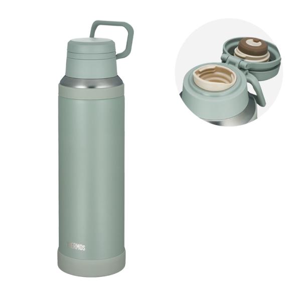 真空断熱ケータイマグ 1.5L アッシュグリーン JOY-1500 ASG (水筒 マグボトル 食洗機 キャリーループ サーモス)●新構造飲み口の大容量ケータイマグ！●持ち運びやすいキャリーループ付き！●フルイドテック構造：飲み物がスムーズ...