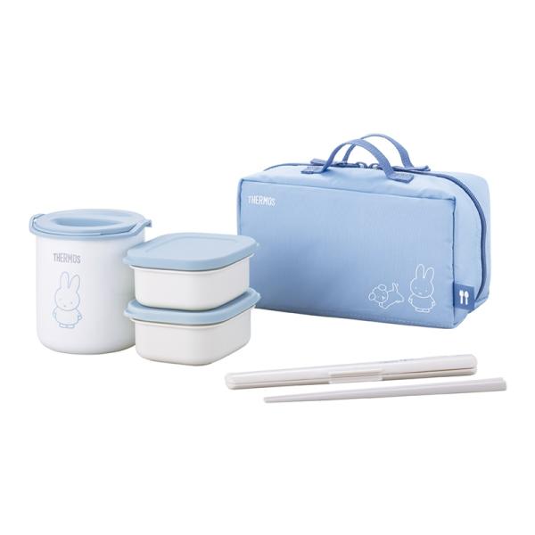 保温弁当箱 ミッフィー アッシュブルー DBQ-257B-ASB  (保温お弁当箱 ランチボックス ポーチ付き 食洗機 サーモス)●ごはんの温かさが味わえるお弁当箱。●大人でも使いやすい落ち着いた雰囲気のミッフィーデザイン。●ごはんを保温、...