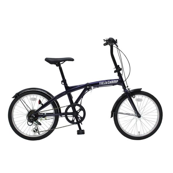 折畳み自転車 6段 20インチ BL ダークブルー FIELD CHAMP  MG-FCP206BL (折りたたみ自転車 ハンドル折畳み 6段変速 コンパクト 自転車本体 お客様組立品 mimugo 正規店 ミムゴ フィールドチャンプ ミム...