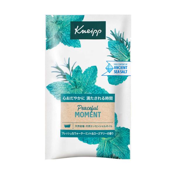 クナイプ バスソルト ピースフルモーメント ウォーターミント＆ローズマリーの香り 50g  (KNEIPP 入浴剤 お試し 癒し スパ用品 アロマバス クナイプ)クナイプバスソルトから「ピースフルモーメントシリーズ」が誕生。忙しい毎日の中で...