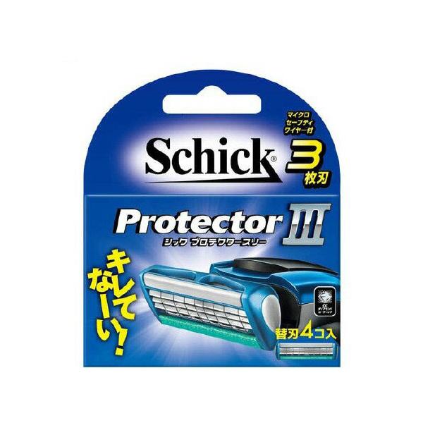 シック プロテクタースリー 替刃 (4コ入)  (男性用 メンズ 髭剃り シェービング シックジャパン)●深く、安全に、快適シェービングを実現する3枚刃プロテクター！●6本のマイクロセーフティワイヤーが、肌をシェービングのダメージから守りま...