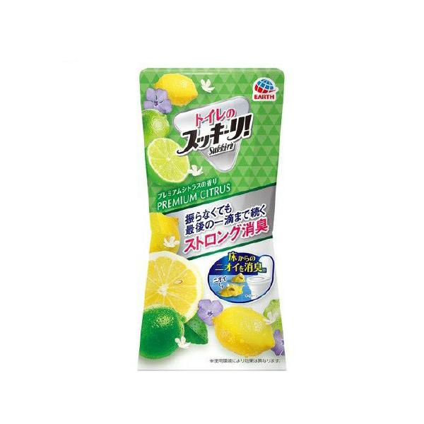トイレのスッキーリ！ Sukki-ri！ 消臭芳香剤 プレミアムシトラスの香り (400ml)  (芳香剤 消臭剤 アース製薬)●3つの消臭剤配合でニオイの元をトリプル強力消臭。●消臭芳香液を上から供給する「スッキーリ方式」で、液残りせず最...