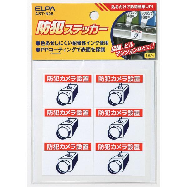ELPA ステッカーカメラ小 AST-N05 4901087162567●ステッカーカメラ小《防犯　セキュリティ》※画像はイメージです。