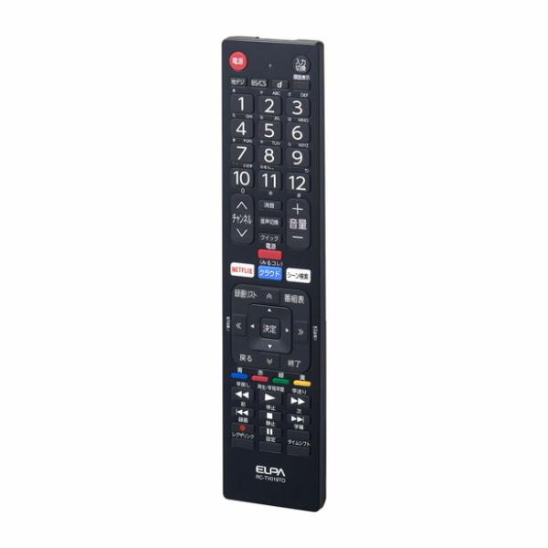 エルパ テレビリモコン 東芝 レグザ用 RC-TV019TO ELPA TOSHIBA REGZA用 家電 電化製品●メーカーコード設定済みだから設定不要ですぐに使える！●2方向のLEDで広角送信●上部に加え、中央にも電源ボタンを搭載●純正...