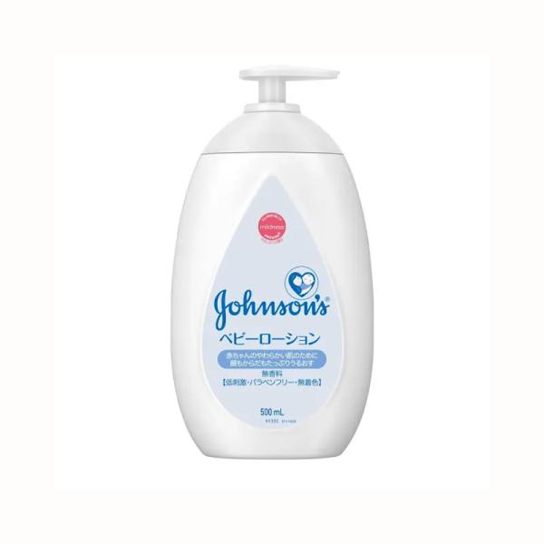 ジョンソンベビー ベビーローション 無香料 500ml  (赤ちゃん用 全身用 デリケート肌 低刺激 弱酸性 無香料 KENVUE)●1本で顔もからだにも使える、デリケートな赤ちゃんの肌にやさしい低刺激な全身ベビーローション。●生まれたその...