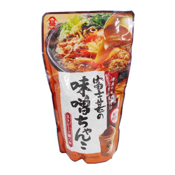 【冬季限定】 ちゃんこ鍋つゆ（みそ味）ストレート 720ml・3〜4人前 312442 (味噌ちゃんこ ちゃんこ鍋の素 味噌味 老舗 調味料 フジジン 富士甚醤油)●長年親しまれた味を引き継ぎつつも、現代に好かれる味付けにしました。●合せ味...