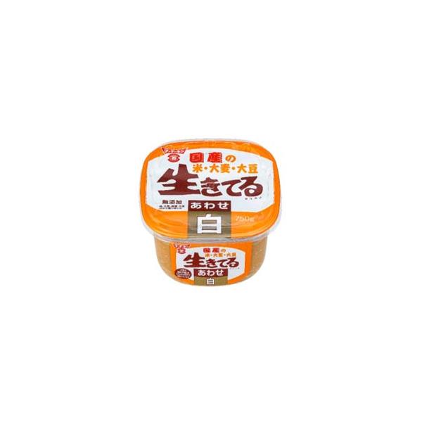 生きてるみそ国産原料合わせ（白） (750g) フンドーキン醤油 [味噌　ミソ　国産 九州 大分　調味料]●国産の米、大麦、大豆を使用、麦麹の香りと米麹の甘さがバランスよく合わさった淡色のあわせみそです。 ■内容量：750ｇカップ■原材料：...