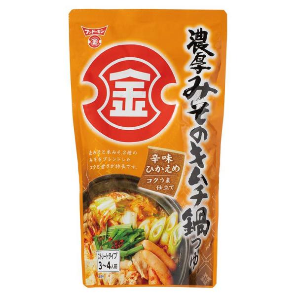 フンドーキン醤油 【ケース販売】 濃厚みそのキムチ鍋つゆ （750g×12個）  (まとめ買い なべの素 鍋の素 ストレートタイプ 料理の素 辛さ控えめ マイルドタイプ)麦と米2種類のみそをブレンドした、コクと甘味が特長の辛さひかえめのマイ...