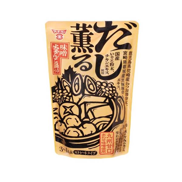 だし薫る 味噌ちゃんこ 鍋つゆ 3〜4人前 ストレートタイプ 750g  (なべの素 鍋のつゆ 鍋のタレ みそちゃんこ 味噌味 たれ 合わせみそ 甘口 調味料 九州醤油 フンドーキン)●鹿児島県枕崎かつお節粉末、宮崎県都城産黒豚豚骨エキス、...