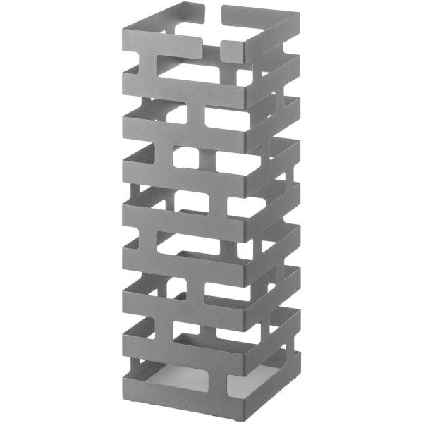 かさたて　ブリック　（ブラック） 山崎実業 [傘立て　傘たて　組立式　玄関収納　収納]●シンプルモダンなグラフィックが玄関をスタイリッシュに演出する傘立てです。●折り畳み傘も引っ掛けて収納できます。（仕様）■本体・受け皿：スチール(粉体塗装...