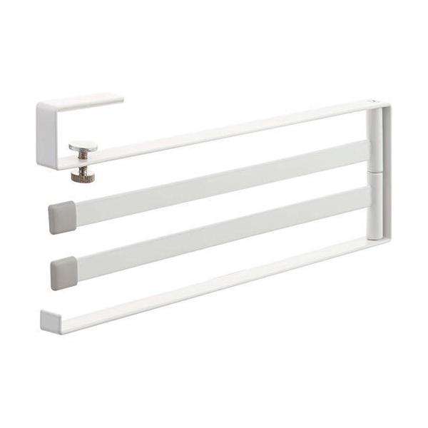 戸棚下布巾ハンガー　プレート (ホワイト) 山崎実業 [台所用品　キッチン用品　日用品　キッチン収納]●吊り戸棚に簡単取り付けの布巾ハンガー。●ネジでしっかり固定！《台所用品　キッチン用品　日用品　キッチン収納》※画像はイメージです。