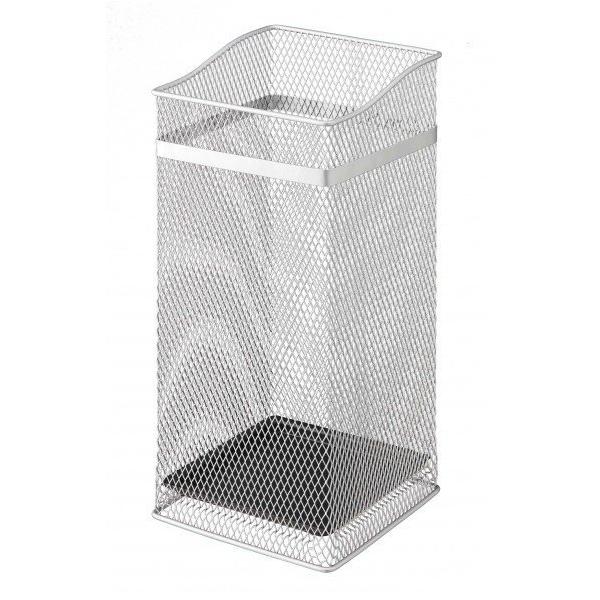 かさたて　スクエアメッシュ　SV　シルバー 山崎実業 [傘立て　傘たて　玄関収納　収納]●大容量でも圧迫感がないメッシュタイプ。●空間イメージで選べる角型です。（仕様）■本体：スチール(粉体塗装)、受皿：ポリプロピレン■サイズ：約20×20...