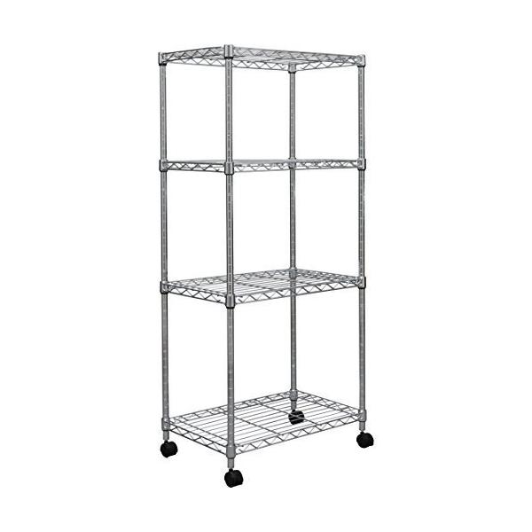 アイリスオーヤマ メタルシェルフ   SEM-5512 4905009490875クロムメッキ仕上げのラックです。別売パーツと組み合わせて、オリジナルのシステムラックも作れます。棚の高さは自由に変えることができます。移動に便利なキャスター付...