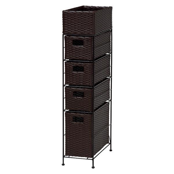 萩原 チェスト (約)幅20.5×奥行40.5×高さ95.5cm RAN-2408DBR 4934257248129●通気性の良い、引出しで水回りの収納もバッチリ!《家具 インテリア》※画像はイメージです。