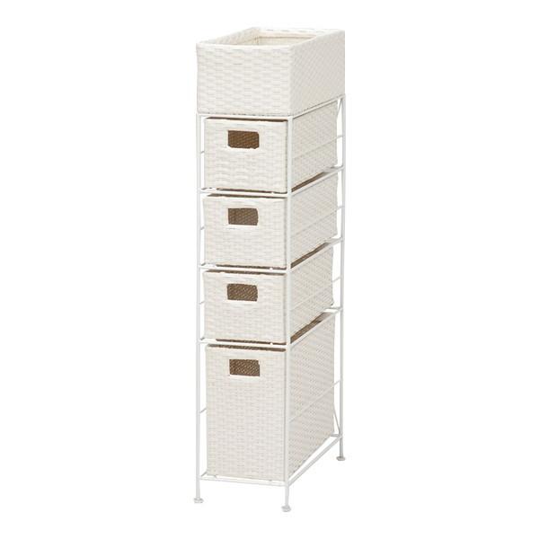 萩原 チェスト (約)幅20.5×奥行40.5×高さ95.5cm RAN-2408WH 4934257248136●通気性の良い、引出しで水回りの収納もバッチリ!《家具 インテリア》※画像はイメージです。