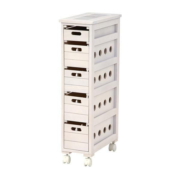 萩原 ストッカー (約)幅20×奥行40×高さ79cm MUD-6780WS 4934257265966●キッチン等で重宝するストッカー・幅20cm《家具 インテリア》※画像はイメージです。