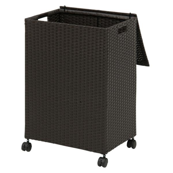 萩原 キャスター付収納ボックス (約)幅45×奥行32×高さ66cm RUD-2422DBR 4934257278287●通気性の良いバスケットタイプなので水回りの収納にバッチリ《家具 インテリア》※画像はイメージです。