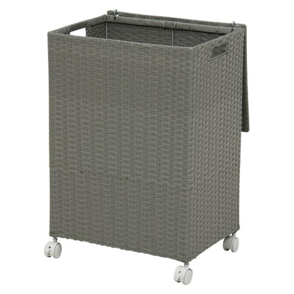 萩原 キャスター付収納ボックス (約)幅45×奥行32×高さ66cm RUD-2422GY 4934257278300●通気性の良いバスケットタイプなので水回りの収納にバッチリ《家具 インテリア》※画像はイメージです。