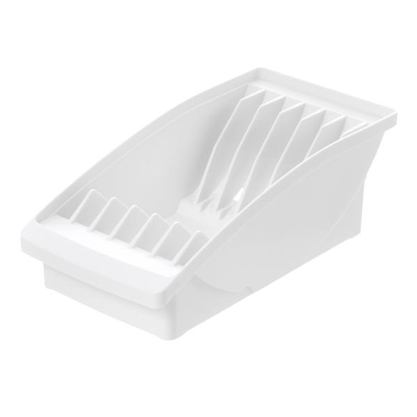 ディッシュスタンドR ホワイト 棚置き用 ワイド トトノ 日本製 110004 (お皿スタンド キッチン用品 皿収納 リッチェル)●お皿を棚置き収納できる専用ケースです。●プラスチック製なので、水洗いできてお手入れ簡単です。●立てて収納：お...