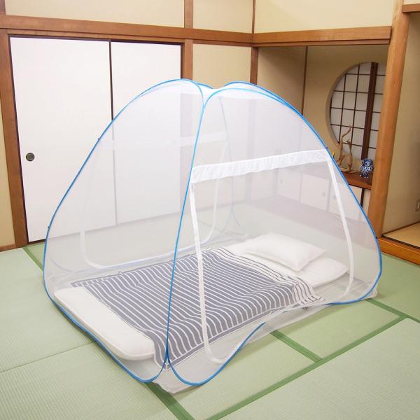 萩原 組立簡単 害虫を通さない ワンタッチ式蚊帳 大 サイズ230×230×155cm  4955872615820●こちらの蚊帳は底面もネットでおおわれているので、下からのムカデ・ゴキブリ等の害虫の進入も防ぐことができます。●また、入り口...