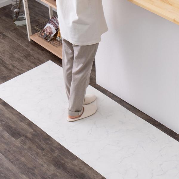 萩原 水拭きできるクッションフロア 約60×120cm 大理石  [抗ウイルス 抗菌 防カビ DIY お手入れ簡単]●サッと拭けてお手入れ簡単！木目調、石目調などのデザインに、サイズも豊富なクッションフロア。●床の上に敷くことで、傷や汚れを...