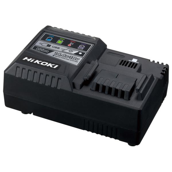 急速充電器 UC18YSL3 (多機能充電 急速充電 バッテリー管理 持ち運び ハイコーキ)●リチウムイオン電池の充電。●USB機器の充電。●対応電池：日立工機14.4Ｖ・18Ｖリチウムイオン電池（スライド電池）。●エンジン発電機対応。●低...