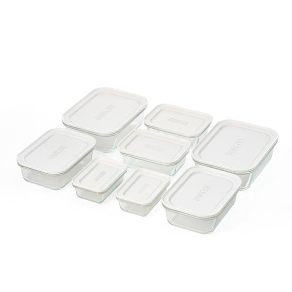 耐熱ガラス容器 8点セット ホワイト TGS-8S (保存容器 キャニスター レンジOK オーブン食洗機OK アイリスオーヤマ)●電子レンジやオーブンで使用できる耐熱ガラス容器です。●作り置きの保存やそのまま食卓へお皿代わりに並べたり、スイ...