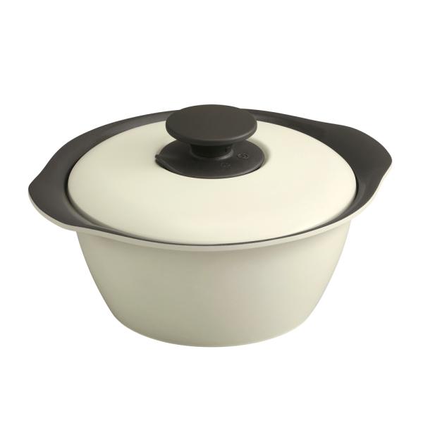 無加水鍋 20cm ディープアイボリー （IH・ガス対応） MKS-20 (両手鍋 深型 無加水 無水鍋 IH対応 ガスコンロ オーブン おしゃれ なべ ナベ IRIS アイリスオーヤマ)●素材が持つ水分を活かし、最小限の水で調理が可能です...