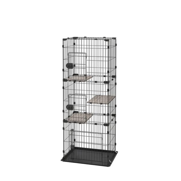 コンパクトキャットケージ 3段 ダークグレー CCC-168 (猫用ケージ 転倒防止ベルト付き ペット用品 アイリスオーヤマ)●愛猫の飼育に適した3段タイプのケージです。●お部屋にスッキリ置けるコンパクトサイズです。●大きな扉でお掃除や物の...