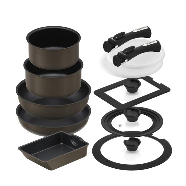 ダイヤモンドコートパン 12点セット ブラウンメタリック MEGI-12S (鍋 フライパンセット IH ガス オーブン 食洗器 アイリスオーヤマ)●ダイヤモンドコーティングを使用したフライパン・鍋・マルチエッグパンのセットです。●卵焼きは...