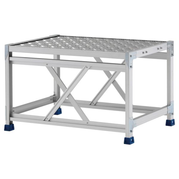 アルインコ 作業台 CSBC 1段 (天板寸法800x600mm 天板高さ500mm) CSBC158WS (アルミ 天板縞板タイプ 組立式作業台 工場 倉庫 踏台 踏み台 はしご 梯子 ハシゴ DIY 工具 alinco)縞板天板により防...