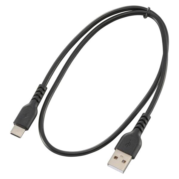 USB-A to USB-C 0.5m ブラック AudioComm（品番）01-7325 SMT-L05DAC-K (パソコン・スマホ関連:USBケーブル オーム電機)●3Aの大電流で充電が可能。●最大480Mbps高速データ転送。●US...