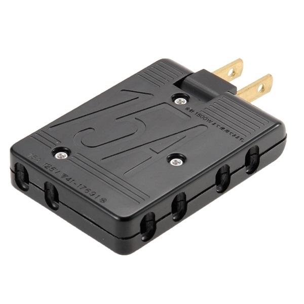 オーム電機 サイドコーナータップ 3個口 黒 [品番]04-8108 HS-AS315/K-G 4971275481084● １８０°回転式フリープラグで、狭い場所でも使用できます。《電源タップ》※画像はイメージです。