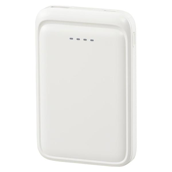 モバイルバッテリー 5000mAh ホイップクリーム SmartComm （品番）05-0800 SMP-MB50-W (パソコン・スマホ関連:モバイルバッテリー オーム電機)●コンパクト・軽量Mobile Battery。●飛行機内持ち込...