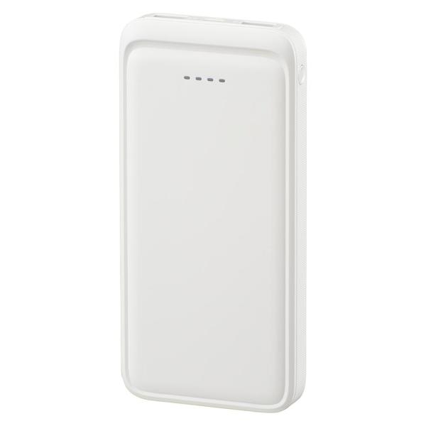 モバイルバッテリー 10000mAh ホイップクリーム SmartComm （品番）05-0804 SMP-MB100-W (パソコン・スマホ関連:モバイルバッテリー オーム電機)●コンパクト・軽量Mobile Battery。●飛行機内持...