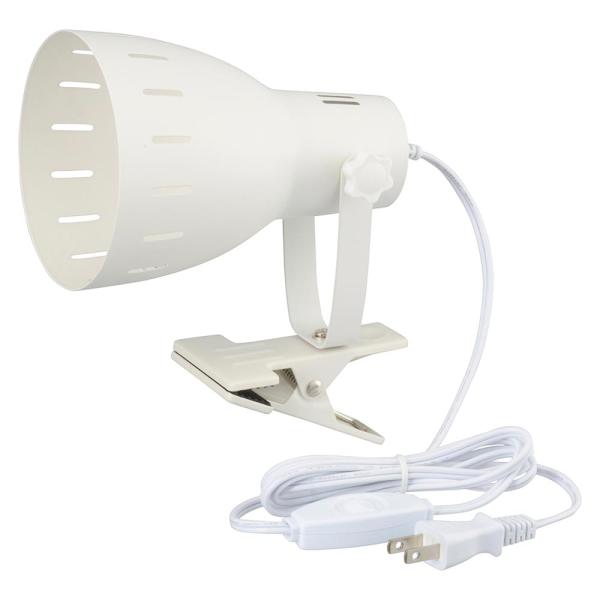 クリップライト E26 電球別売 ホワイト （品番）06-1643 LTC-N126AK-W (照明器具:クリップライト オーム電機)●電球はお好みの光源色でご使用できます。●口金E26、白熱電球60W以下、LED電球10W以下の電球に対応...