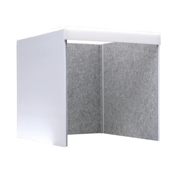 卓上吸音ボックス REMUTE リミュート ホワイト GTEC123 (お客様組み立て品 Web会議 部屋 テレワーク 騒音 軽減 防音 リモート テレビ電話 コンパクト リス)●リモートワークの相手に周囲の音を届かせたくない！そんな時に効...