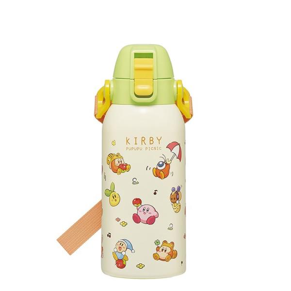 直飲みダイレクトボトル 星のカービィー 600ml STCH6 (カービー キャラクター 水筒 水分補給 ワンプッシュ 肩紐 保冷 スケーター)●簡単ワンプッシュでサッと飲める、ショルダーベルト付き保冷専用ダイレクトステンレスボトル！●キャ...