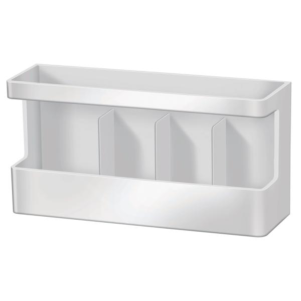 ラップホルダー キッチンポケット 吸着シート ホワイト A4110 (収納ラック キッチン収納 キッチン用品 アスベル)●しっかり固定、位置変え自在！●どこでもピタッと設置出来る吸着シート。●収納小物のサイズに合わせて取り付け出来る仕切付き...