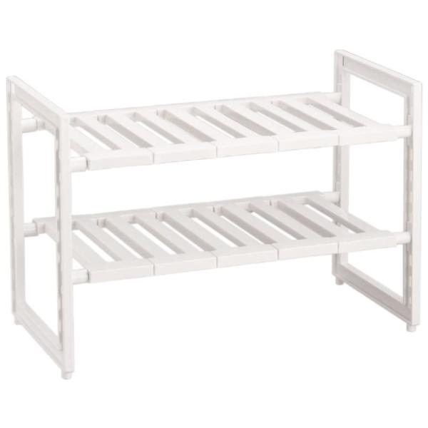 パール金属 アレンジフリー シンク下スペースラック2段 伸縮タイプ H-5810 [シンク下収納]●シンク下を使いやすくスッキリ収納《シンク下収納》※画像はイメージです。