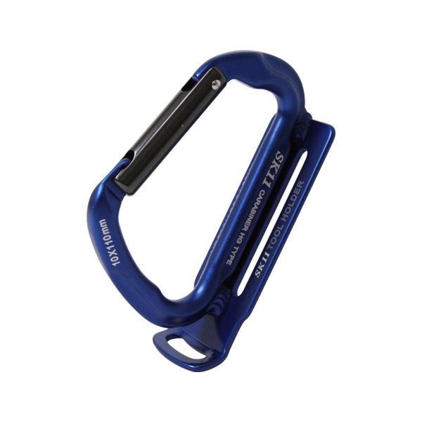 アルミツールフック HG SAC-TFA ブルー 藤原産業 [収納用品 ツールフック]●ベルトホルダー一体型の、アルミ鍛造製で軽量、高強度、高品質のカラビナです。【用途】●簡易工具つりさげ。【機能】●鍛造アルミ極太カラビナ使用で軽量で耐久性...