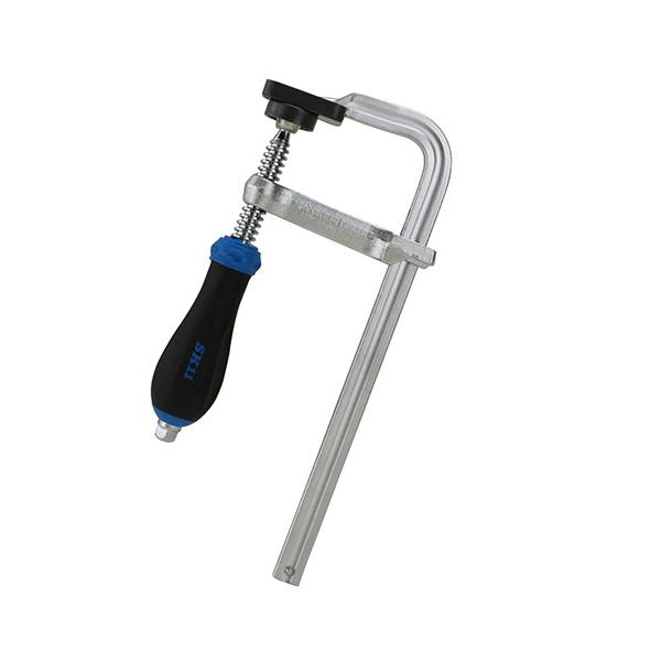 SK11 L型クランプ 最大口開き200mm LS-200N (切断 切削 固定 仮組 接着固定 工具 作業道具 藤原産業)●力の掛けやすいハンドル形状でスパナを掛ければ楽に強力な増し締めが可能です。●切断・切削時の固定、加工材の仮組・接着...