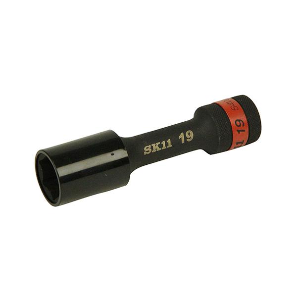 ホイールナットソケット S4WP-19 藤原産業 [作業工具 ソケット 1/2ソケット]●インパクトレンチ用のホイールナット着脱作業に適した仕様・設計です。【用途】●六角ボルト・ナットの締付け、緩め作業。【機能】●着脱可能な樹脂製プロテクタ...