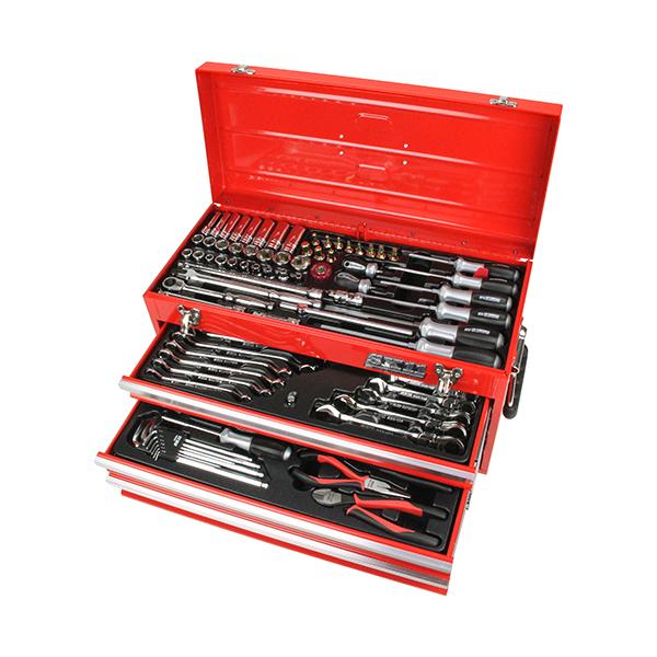整備工具セット レッド SST-16133RE 藤原産業 [作業工具 工具セット 整備工具セット]●入組点数は充実の133点、厳選したこだわりのツールをセットしました。【用途】●各種メンテナンス作業。【機能】●収納力+剛性のあるツールチェス...