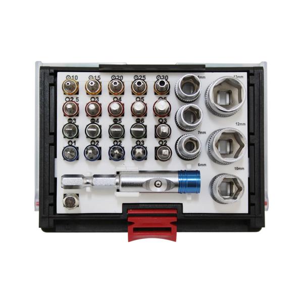 差替ビット&amp;ソケットセット煌 SBS-28PCS 藤原産業 [先端工具 ドリルアクセサリ スクリュービット]●一家に一セットあれば非常に便利なビットセットで、品質・仕様ともにワンランク上です。【用途】●様々なネジ・ボルトの締め付け作...