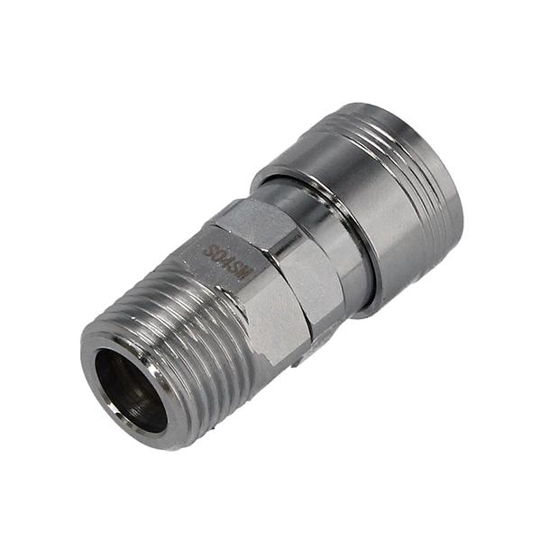 エアソケット ツータッチ R1/2おねじPT 日本製 S04SM (パイプねじ 管用テーパねじ エアーホース エアー工具 配管 SK11)●エアホースなどの配管やエアー工具への接続、離脱が簡単操作で確実に行えます。●エアー工具、エアーホース...